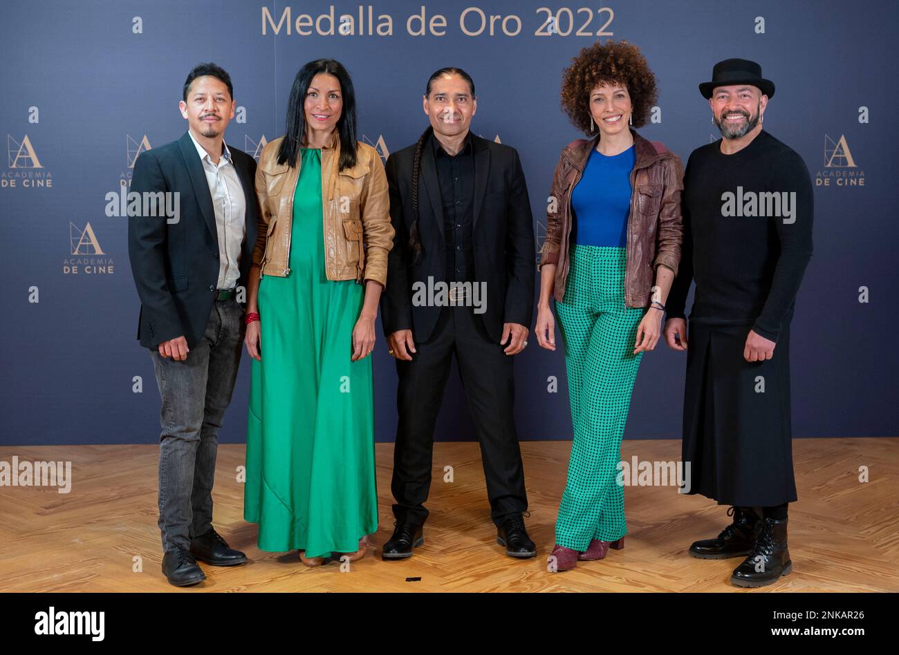 (L-R) Actor Luis Jaspe; actress Lina Forero; artist Amaruk Kayshapanta ...
