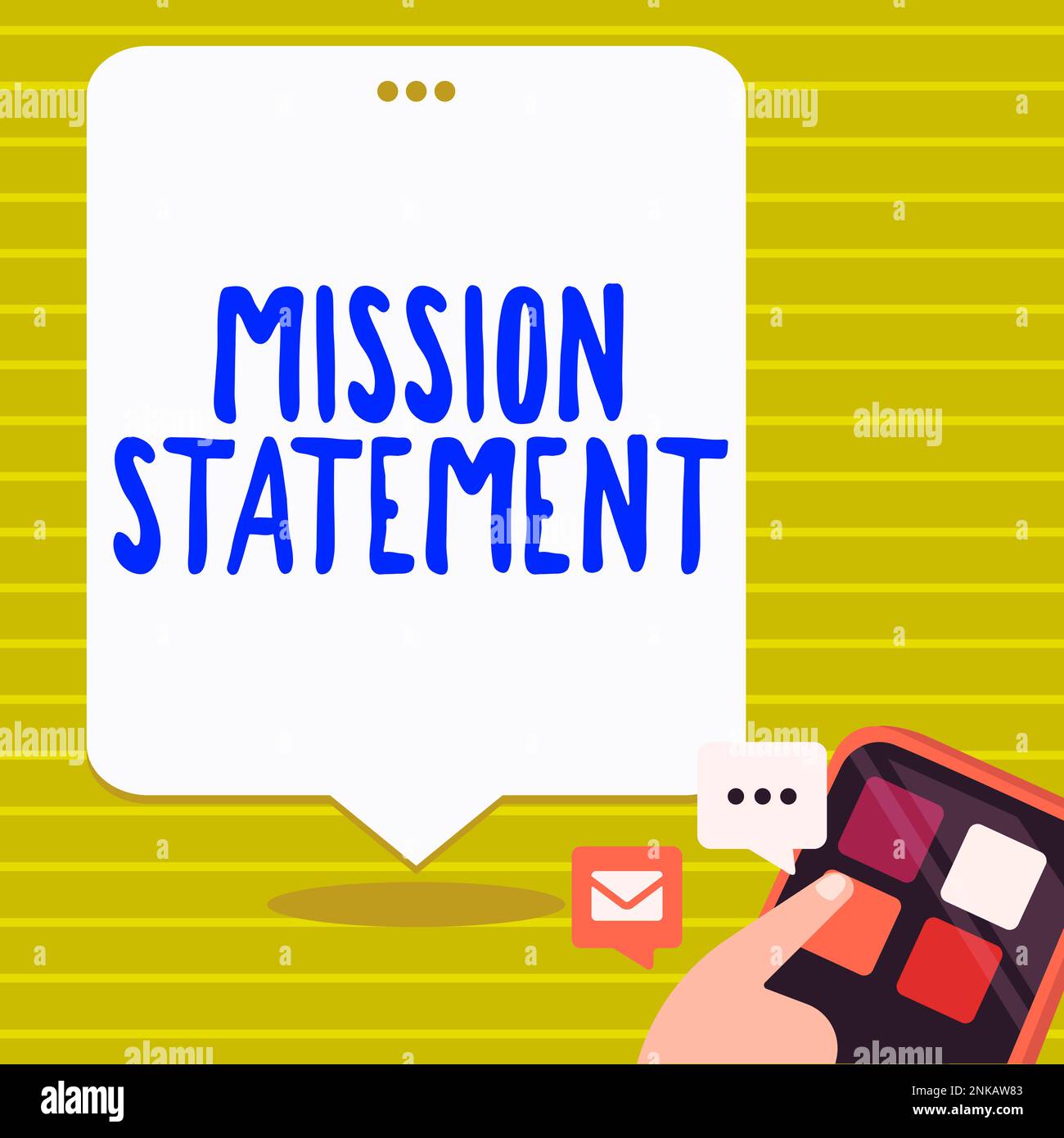 Hand writing sign Mission Statement. Word for Formal summary of the ...