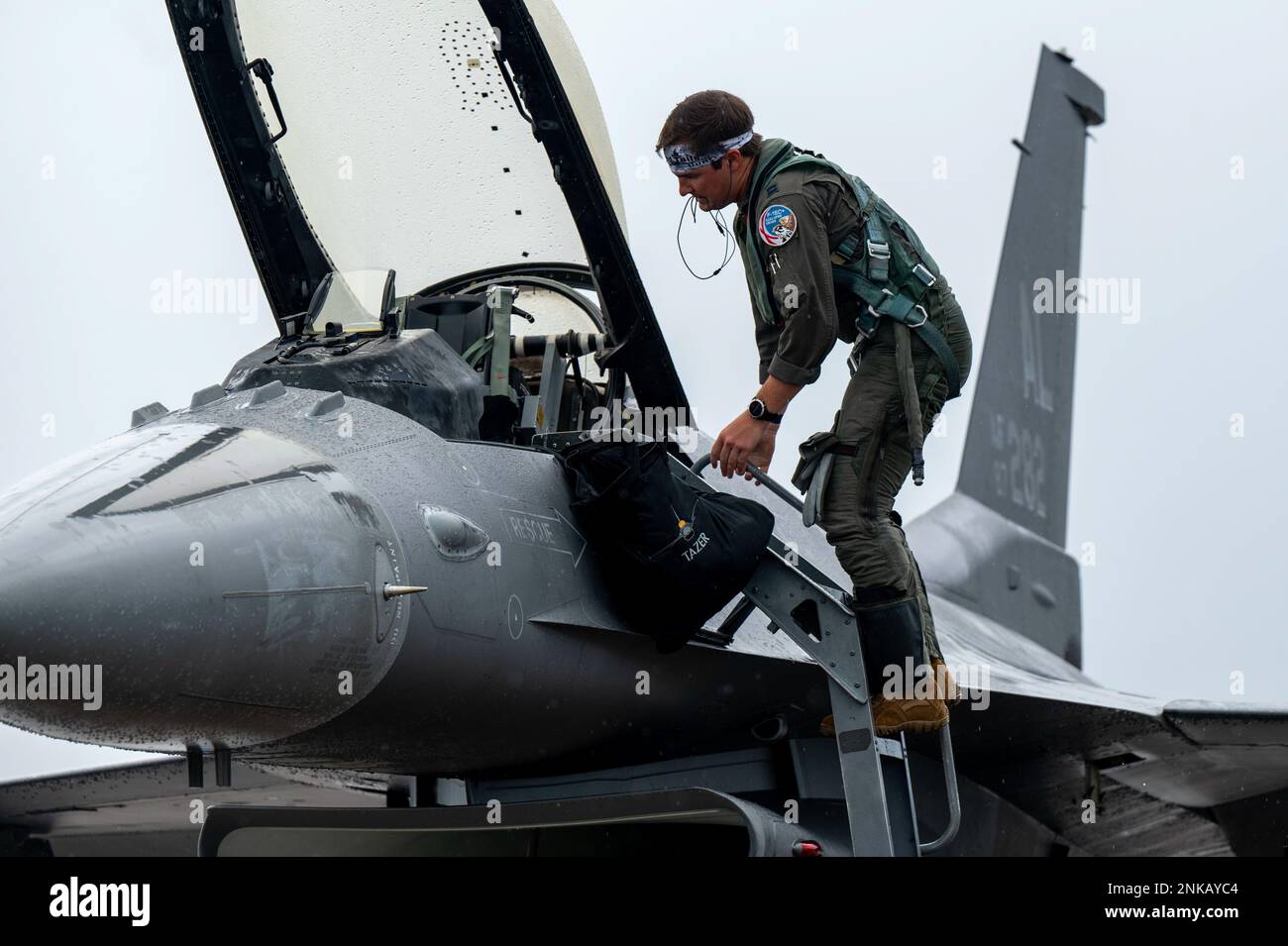 U.S. Air Force Capt. “Tazer” Palmer, 100th Fighter Squadron F-16 pilot ...