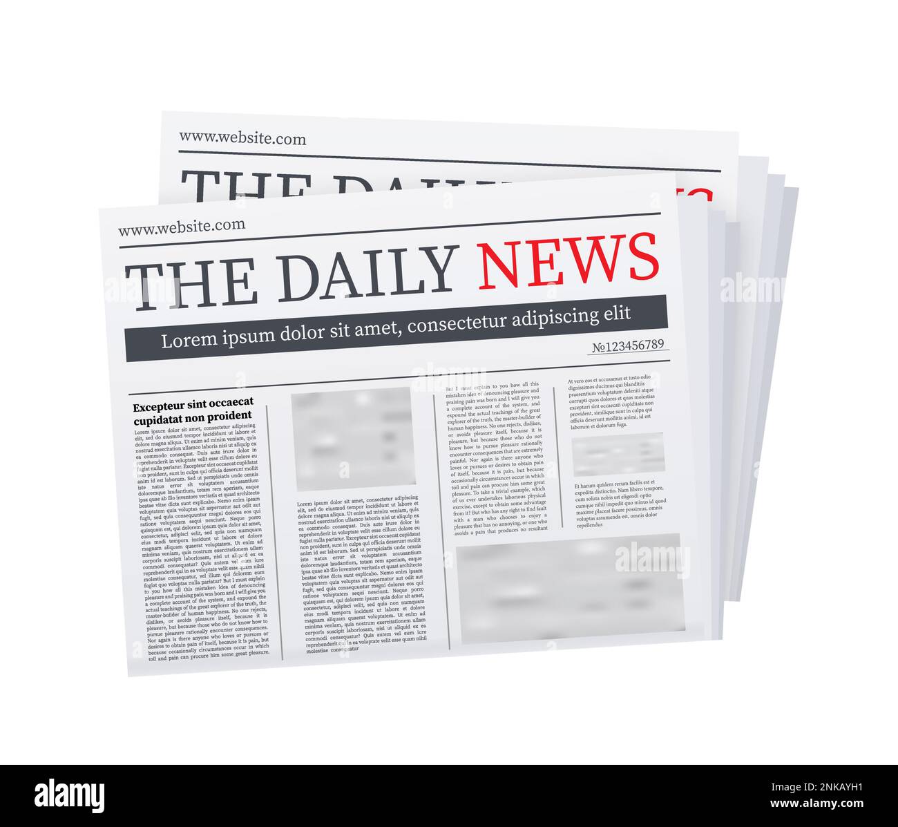 Vector mock up of a blank daily newspaper. Fully editable whole ...