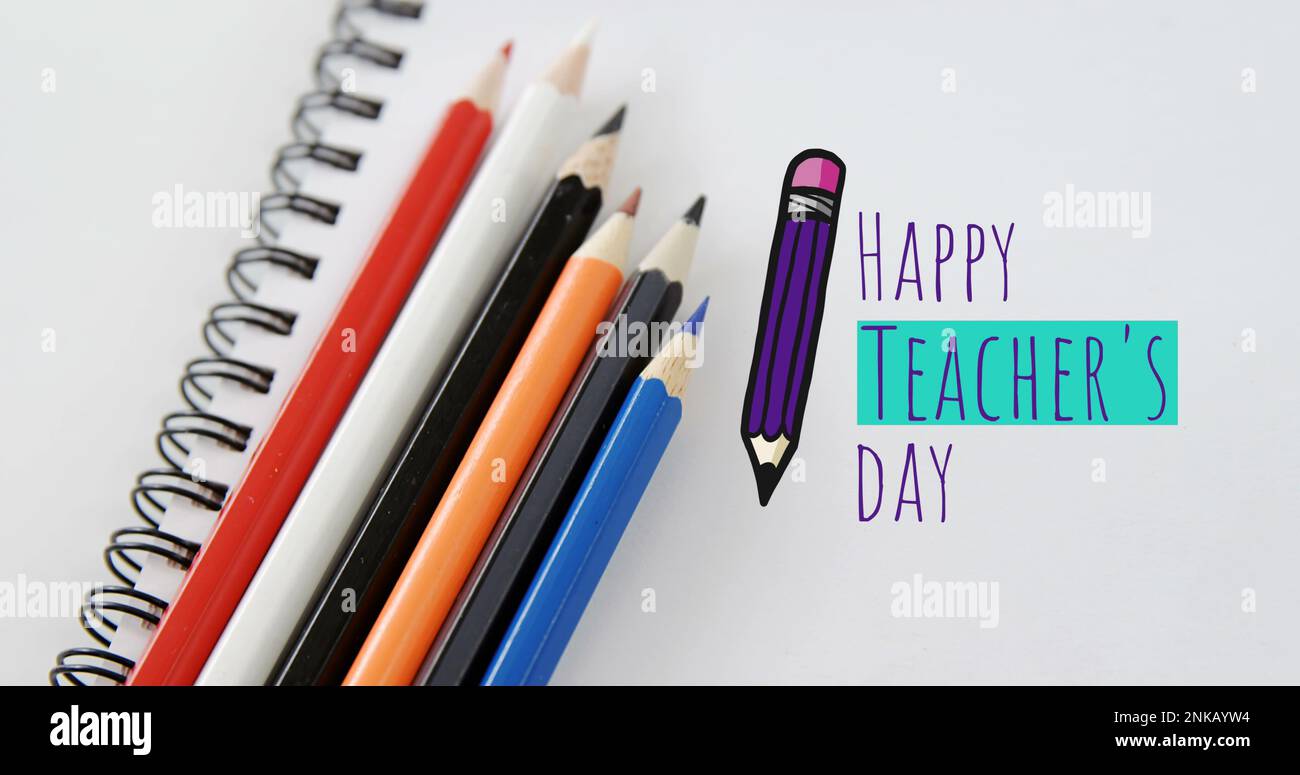 Happy teachers day notebook hi-res stock photography and images - Alamy