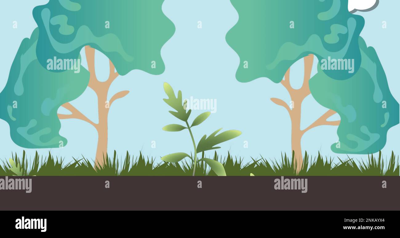 Image of plants growing over trees Stock Photo - Alamy