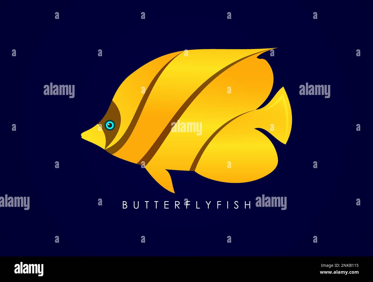 Modern Butterflyfish gradient logo. Fish logo design template. Seafood ...