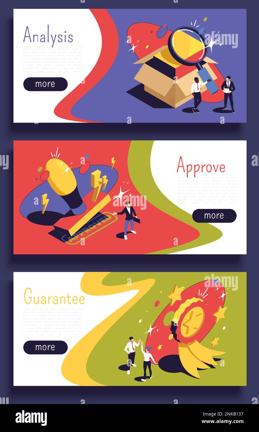 Product quality control web banners depicting information about ...