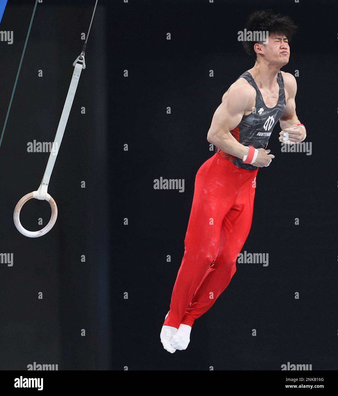 Japanese Daiki Hashimoto performs rings at the All-Japan Artistic ...