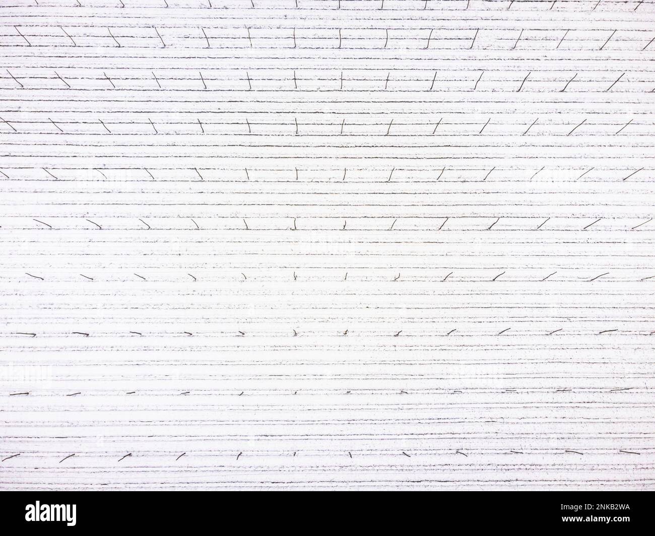 Top down view of empty hop field covered in snow Stock Photo - Alamy