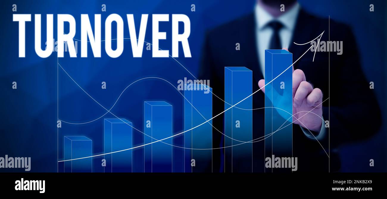 Text showing inspiration Turnover. Business showcase the percentage of ...