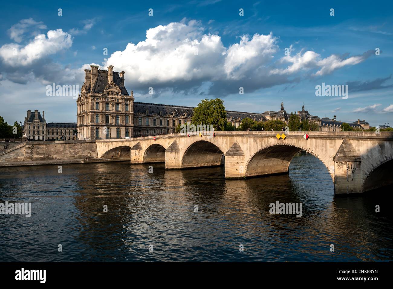 Bridge Pont Royal Over River Seine And Historic Buildings In Paris ...