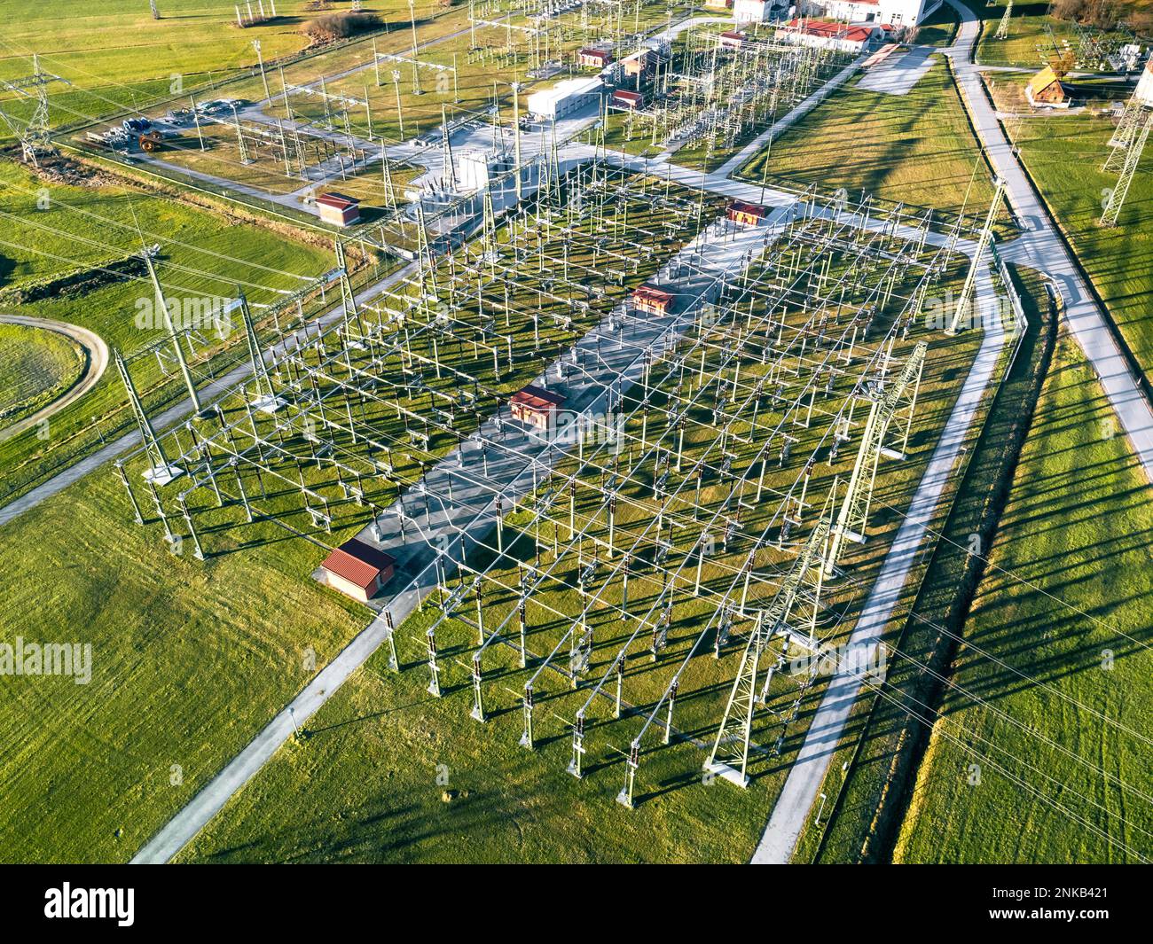 Aerial electric substation hi-res stock photography and images - Alamy