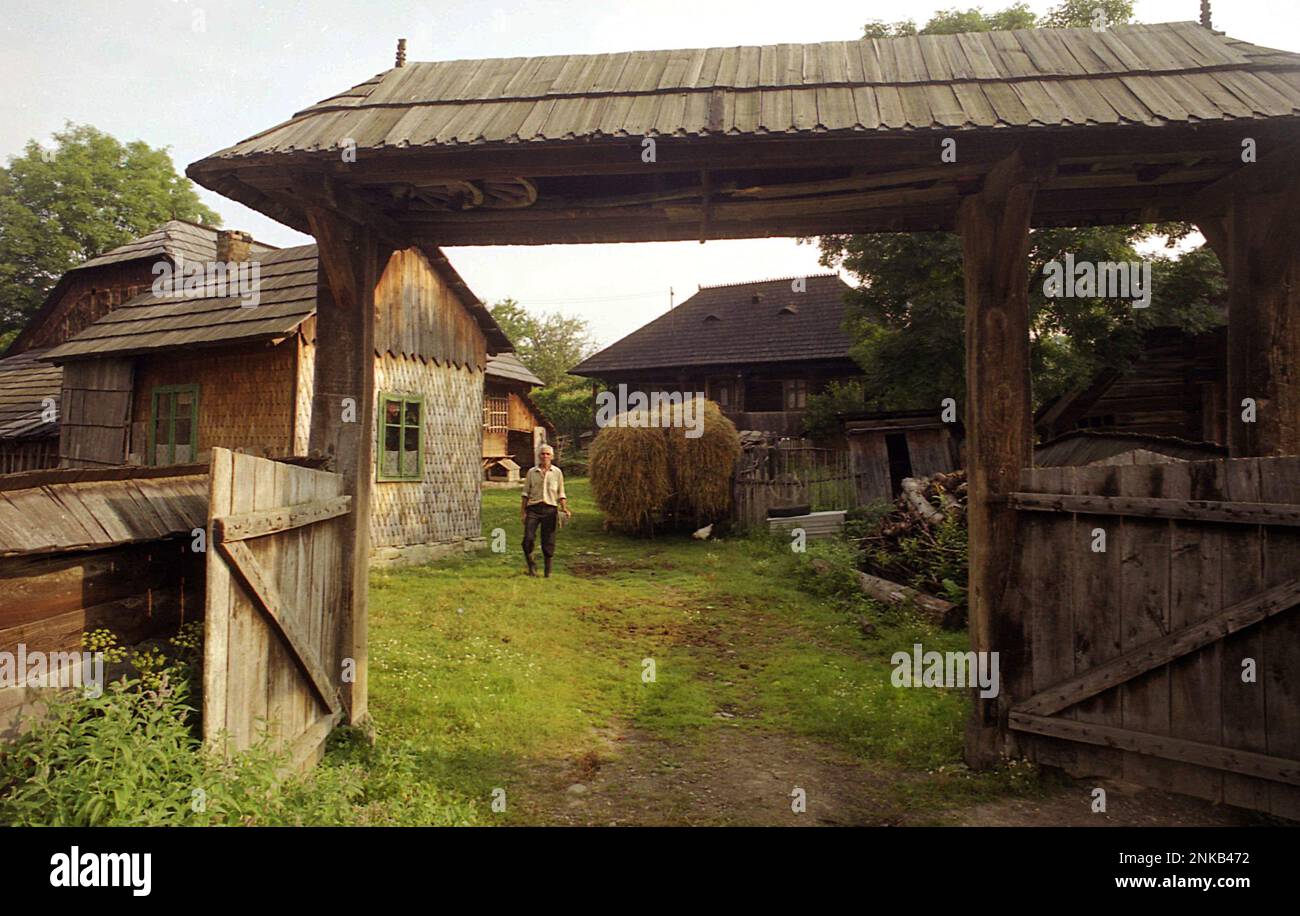 Solonetu Nou, Suceava County, Romania, 2001. Rural property with a ...