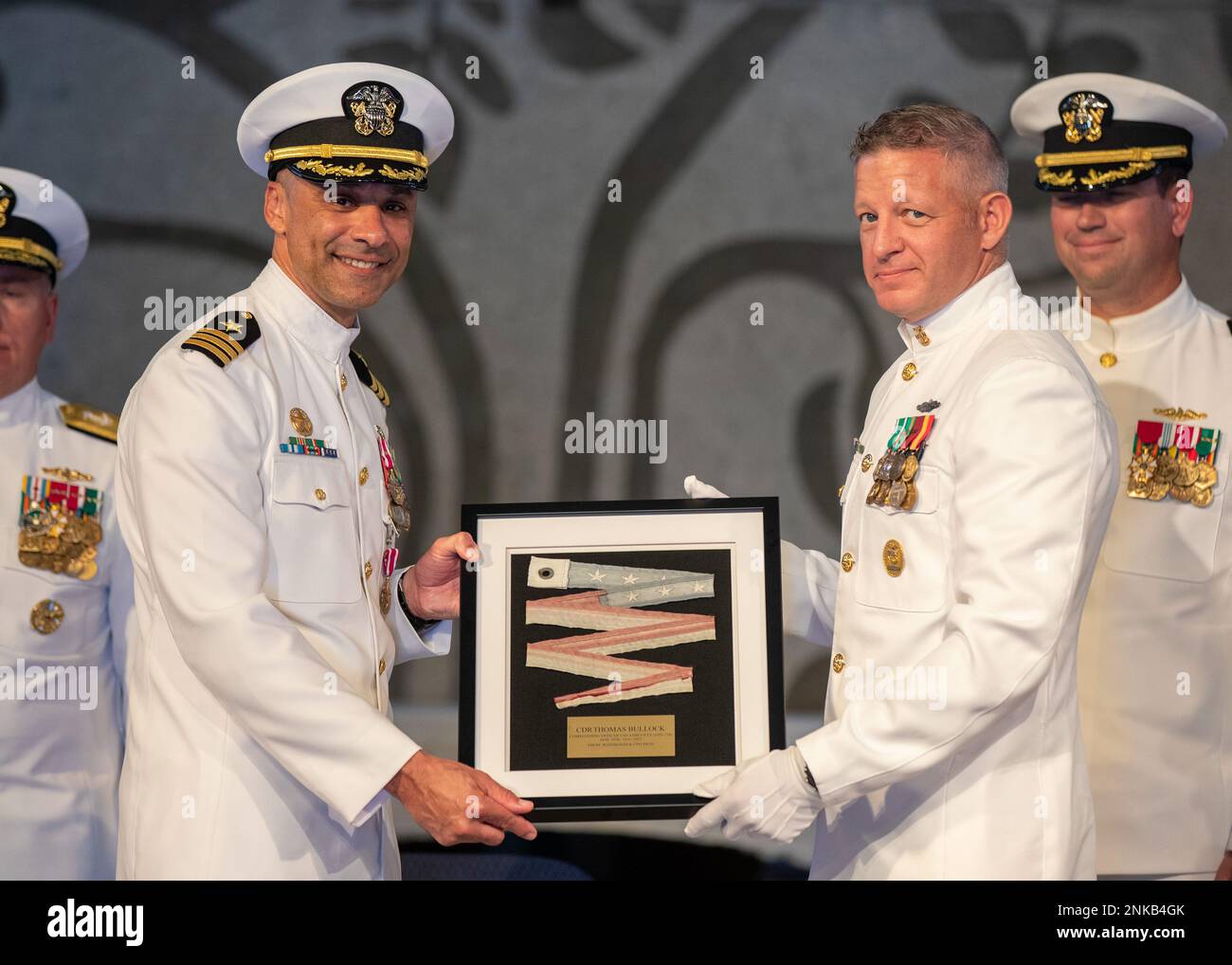NAVAL BASE GUAM, Guam (Aug 12, 2022) – Cmdr. Thomas Bullock, left ...