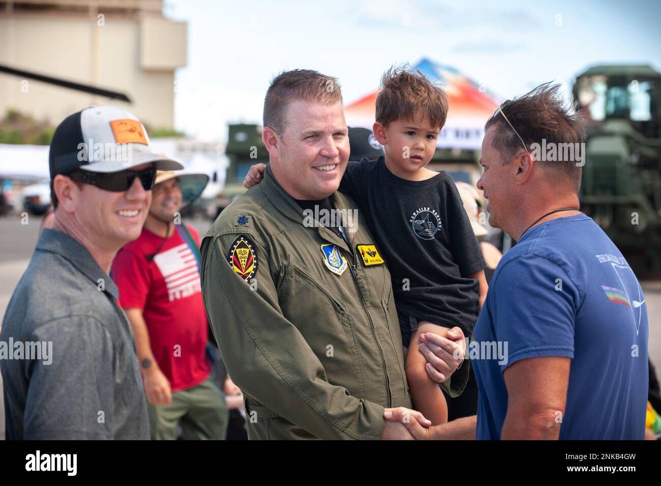Lt. Col. Kevin Horton, 199th Fighter Squadron commander, is joined by ...