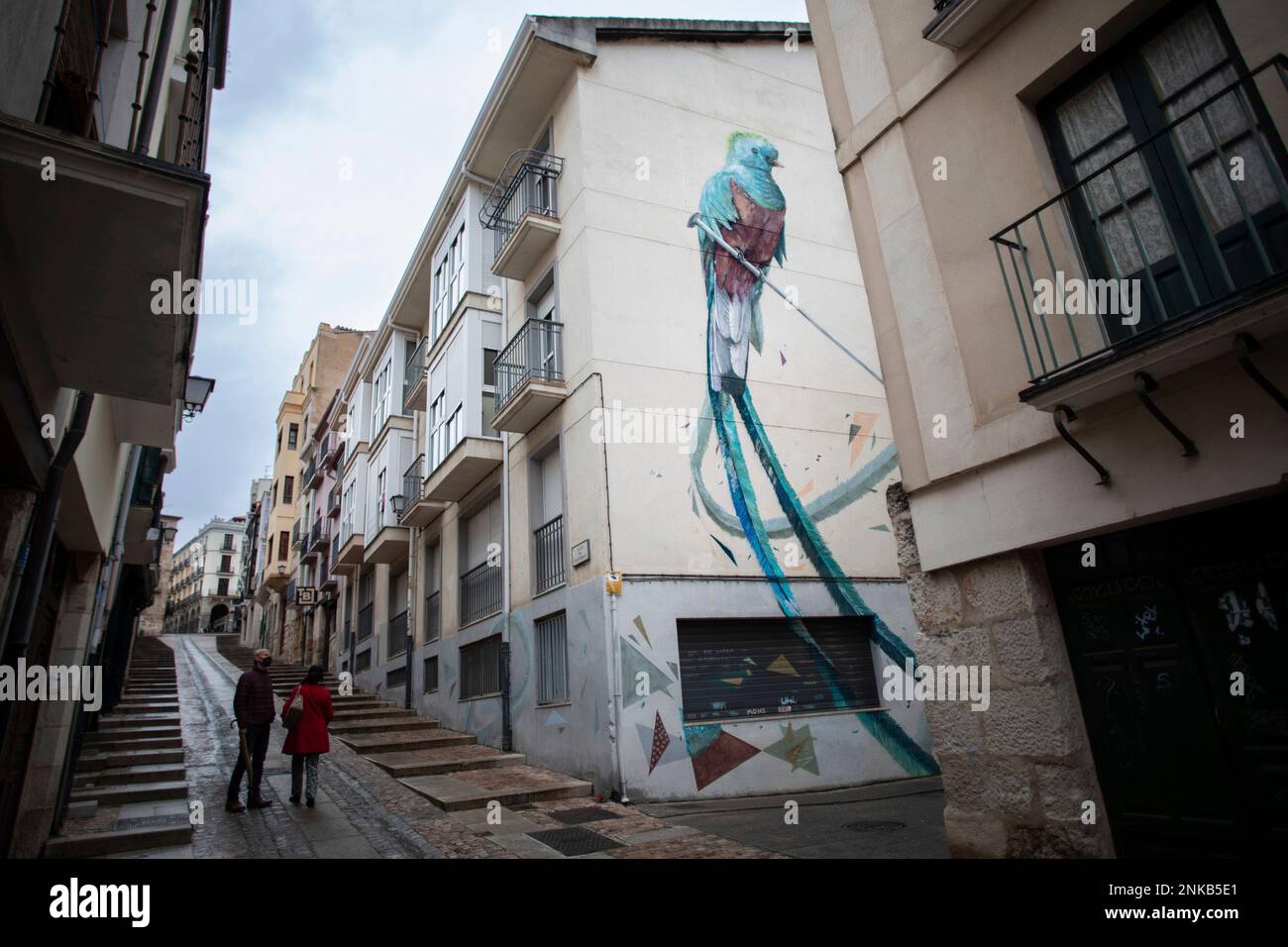 The mural 'Quetzal' by Carlos Adeva, on April 23, 2022, in Zamora ...