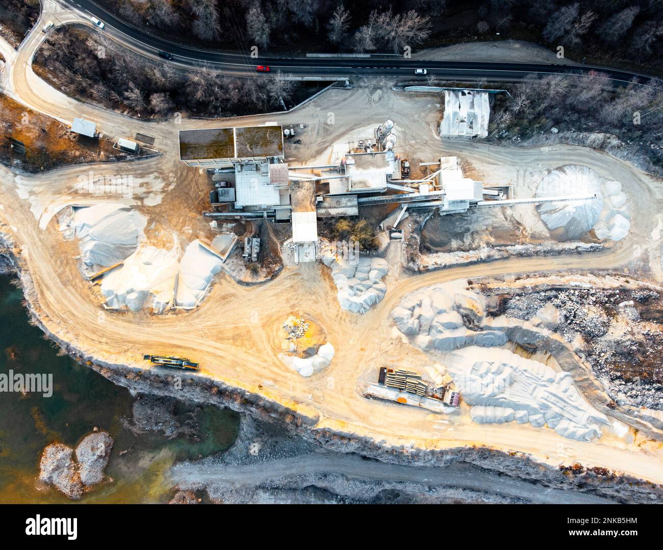 Stone quarry supporting and industrial buildings with stone crusher and ...