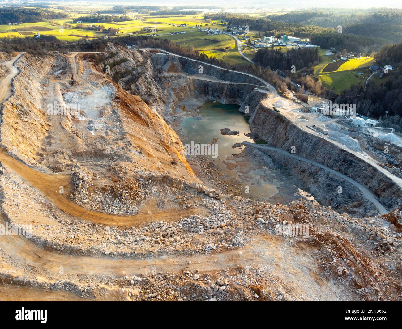 Aerial view work in mining hi-res stock photography and images - Alamy
