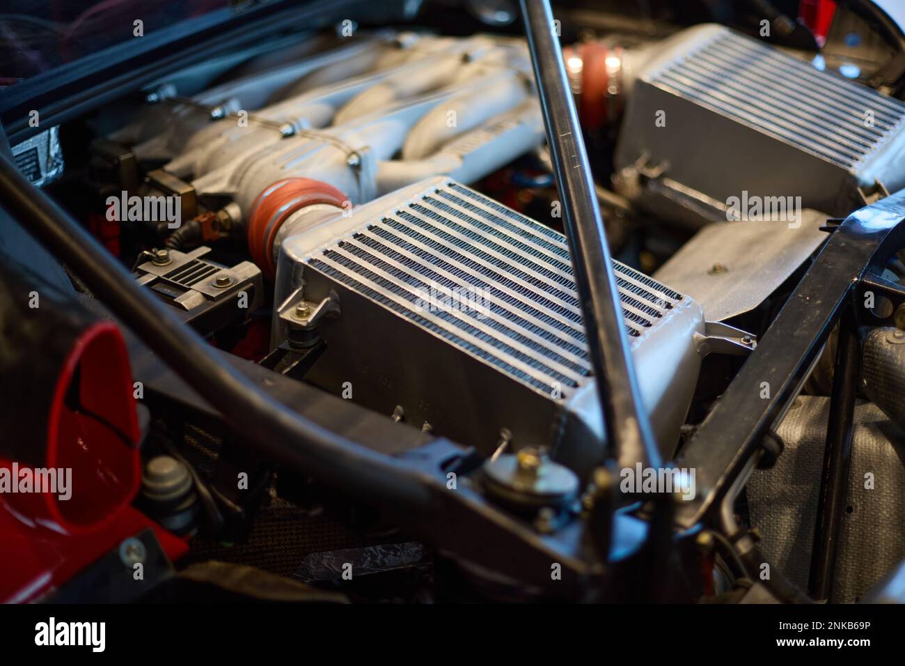 The engine of Ferrari F40, V8, 2,9 l, 478 KM‎, after professional ...