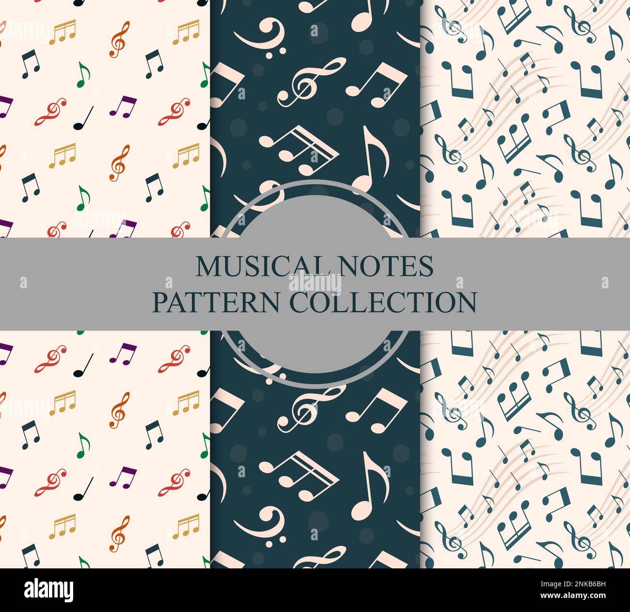 Collection Of Musical Notes Pattern For Music Design, Package ...
