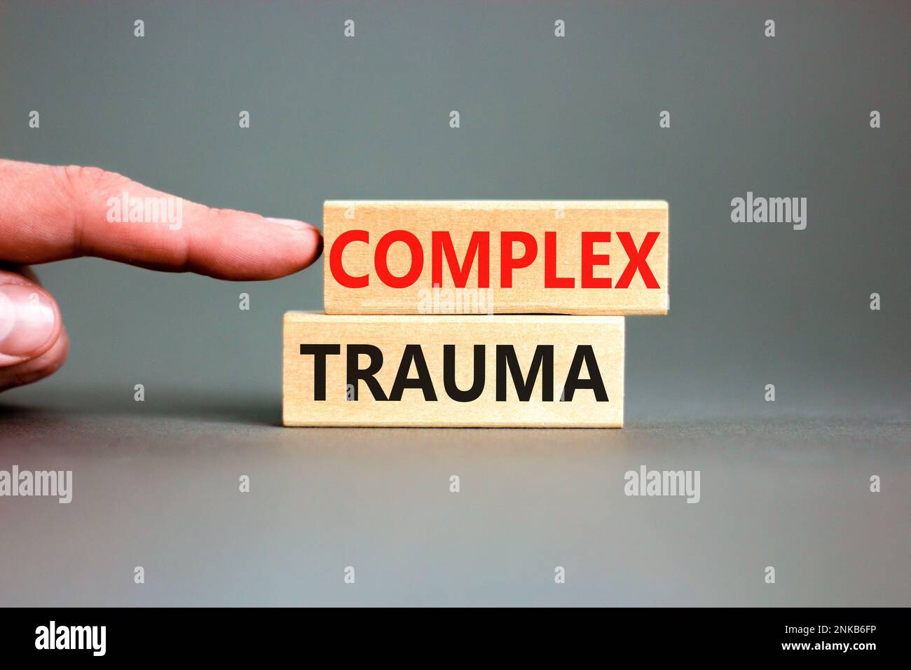 Complex trauma symbol. Concept words Complex trauma on wooden block ...
