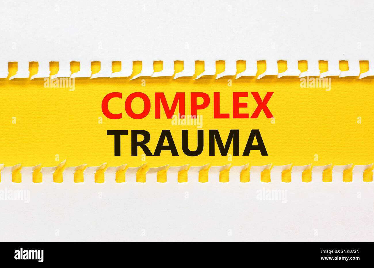 Complex trauma symbol. Concept words Complex trauma on yellow paper ...