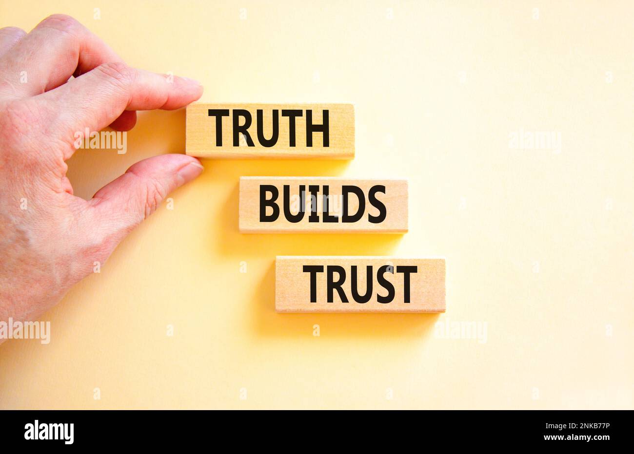Truth builds trust symbol. Concept words Truth builds trust on wooden ...