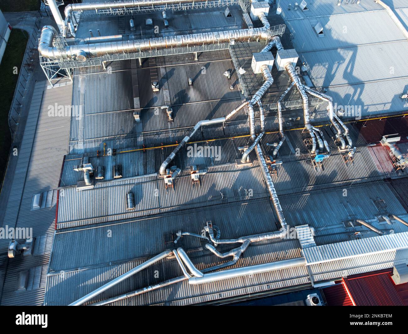 Air conditioning system on the roof of the building, HVAC system with ...