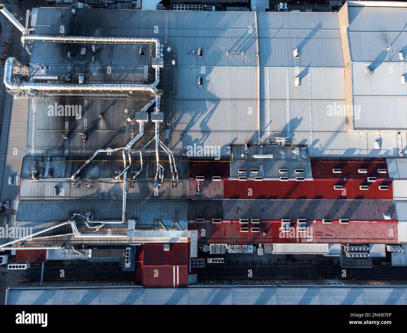 Air conditioning system on the roof of the building, HVAC system with ...