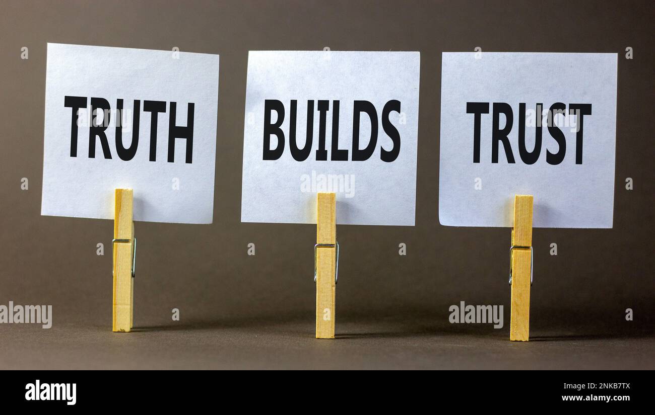 Truth builds trust symbol. Concept words Truth builds trust on white ...