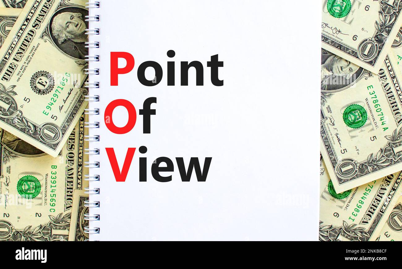 POV point of view symbol. Concept words POV point of view on white note ...