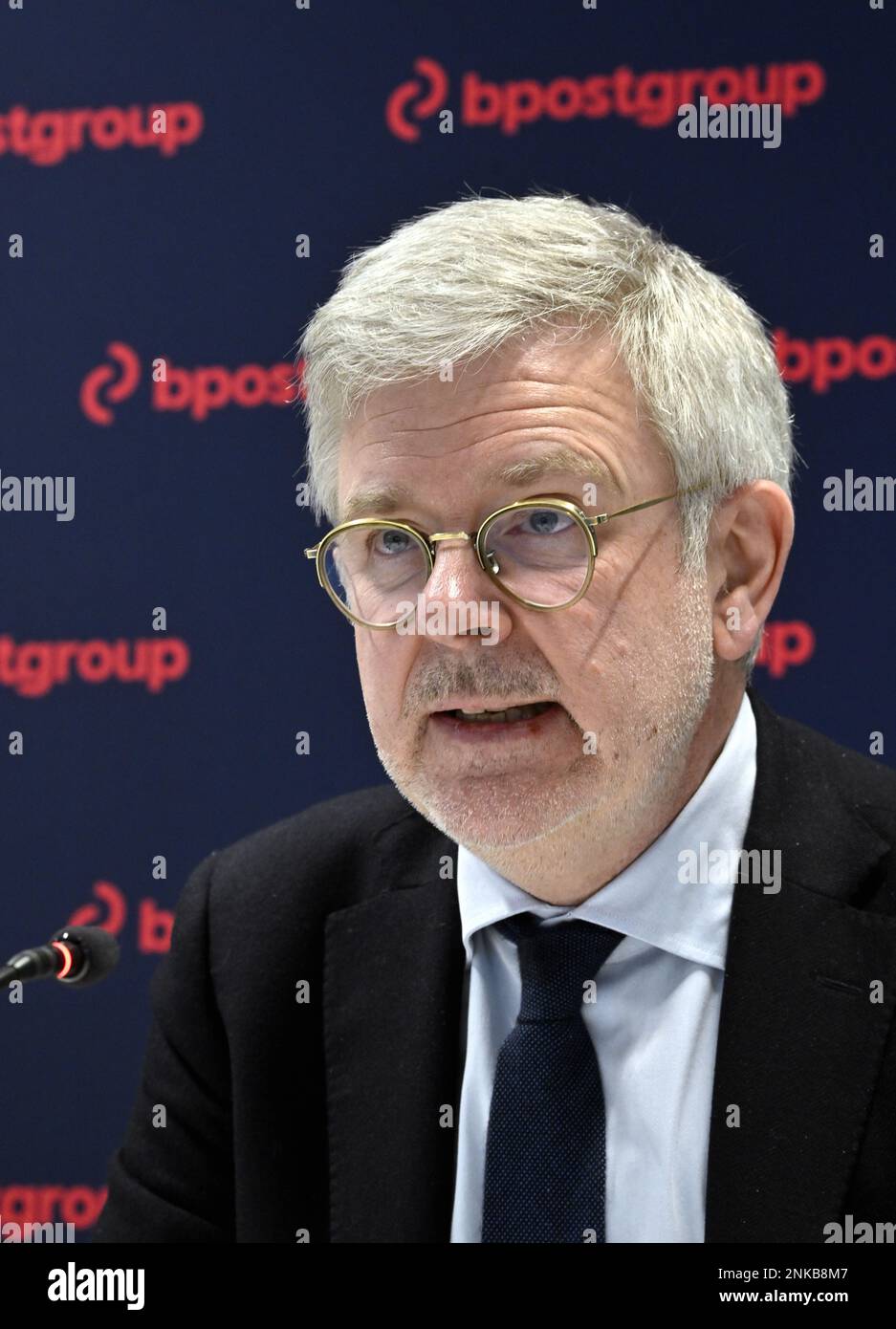 Bpost CEO a.i. Philippe Dartienne pictured during a press conference of ...