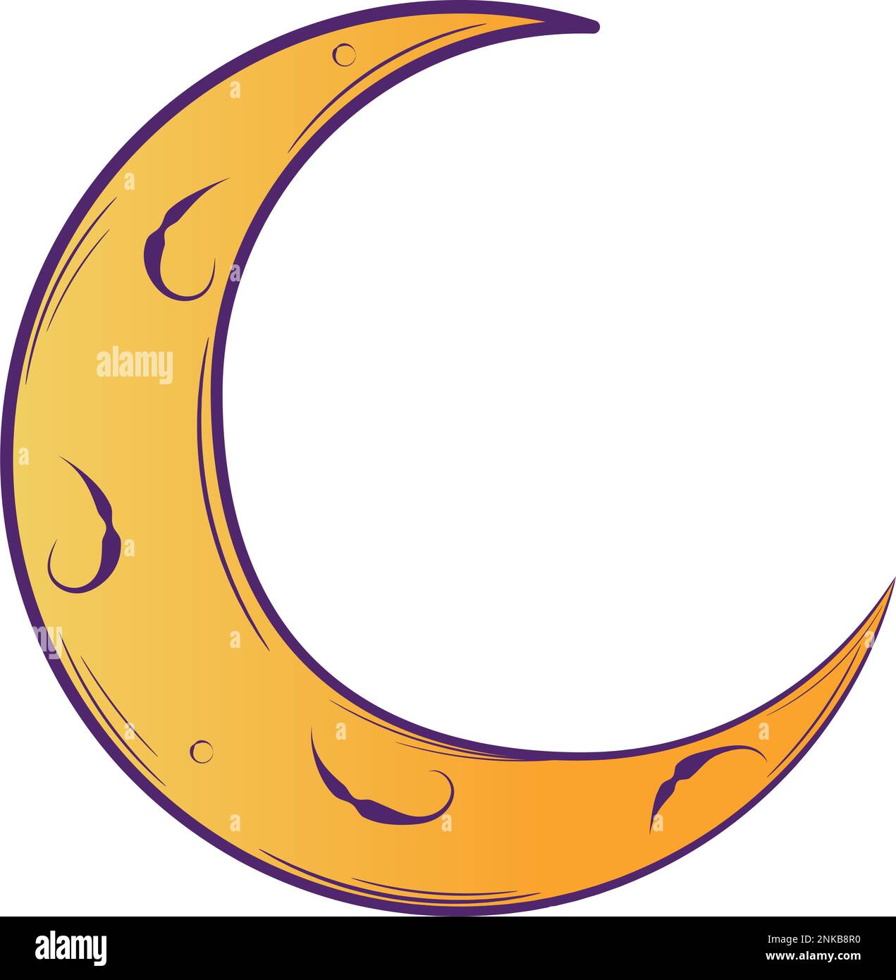 Isolated colored sketch of moon Arab style Vector Stock Vector Image ...