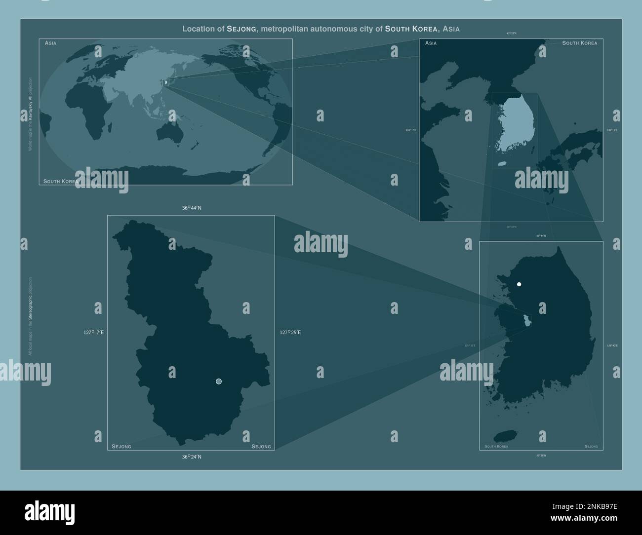 Sejong, metropolitan autonomous city of South Korea. Diagram showing ...