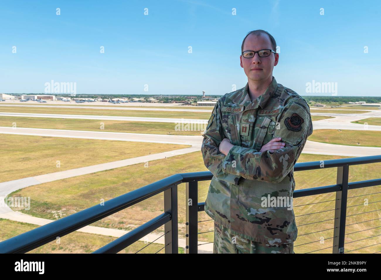 Captain Adam Solomon, 22nd Operations Support Squadron airfield operations flight commander ...