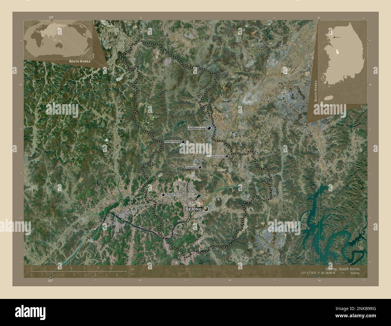 Sejong, metropolitan autonomous city of South Korea. High resolution ...