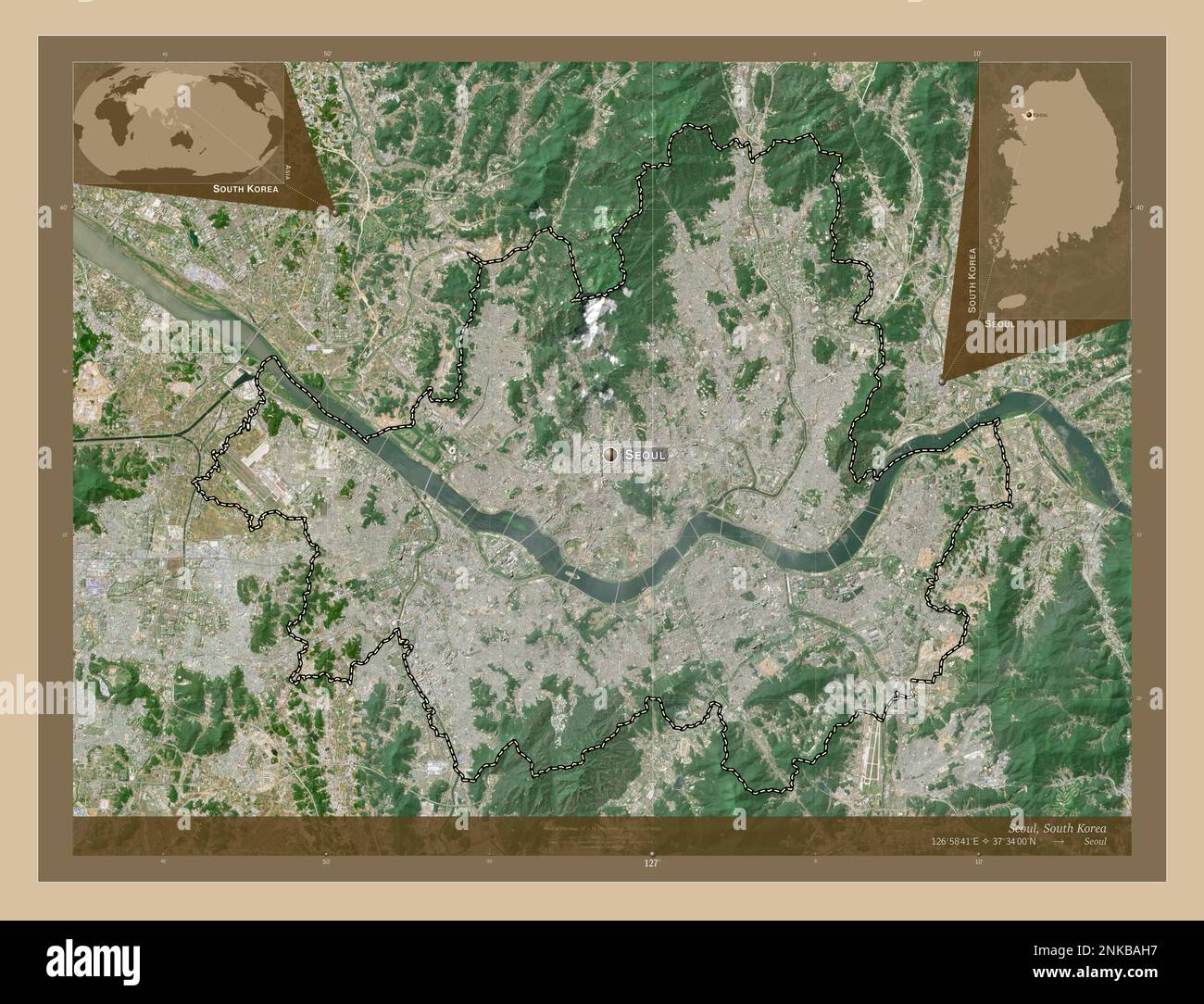 Seoul, capital metropolitan city of South Korea. Low resolution ...