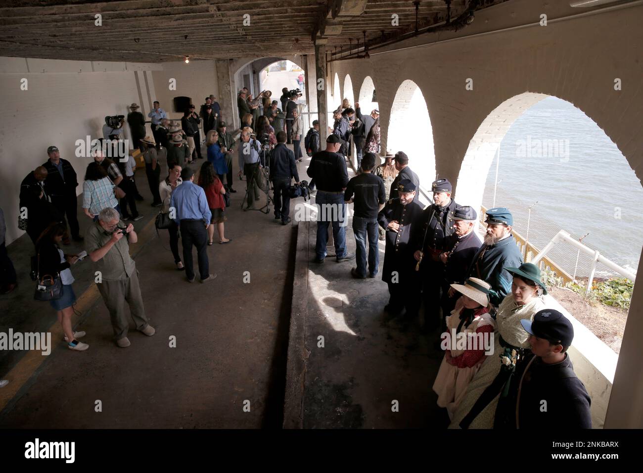 The view from the sally port that looks out over the Bay is opened for ...