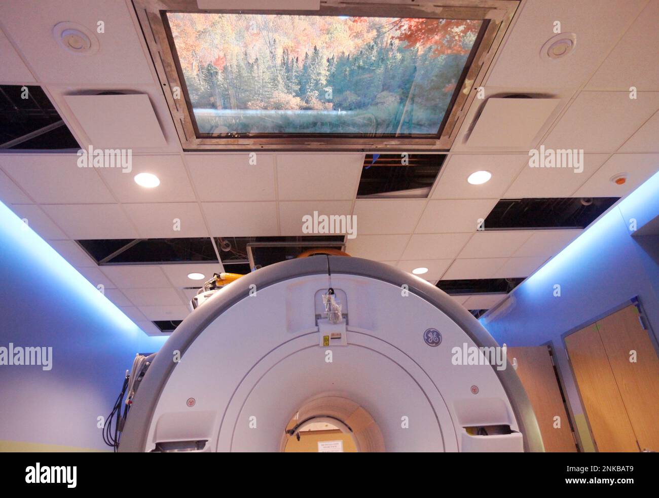 A partially-finished MRI room that will have a cable car theme pictured ...