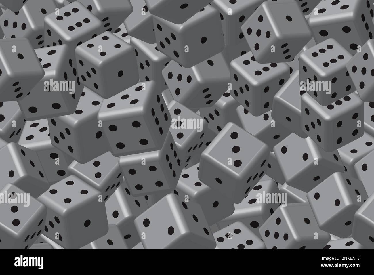 Gray Dice Seamless Pattern, 3D Vector Illustration Stock Vector Image ...