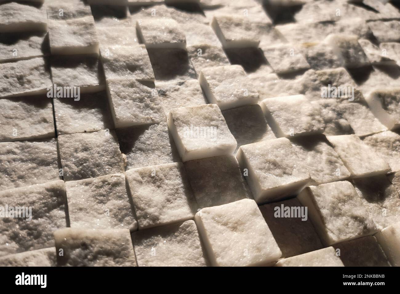 Geometric square cube block shapes forming an abstract wall background ...