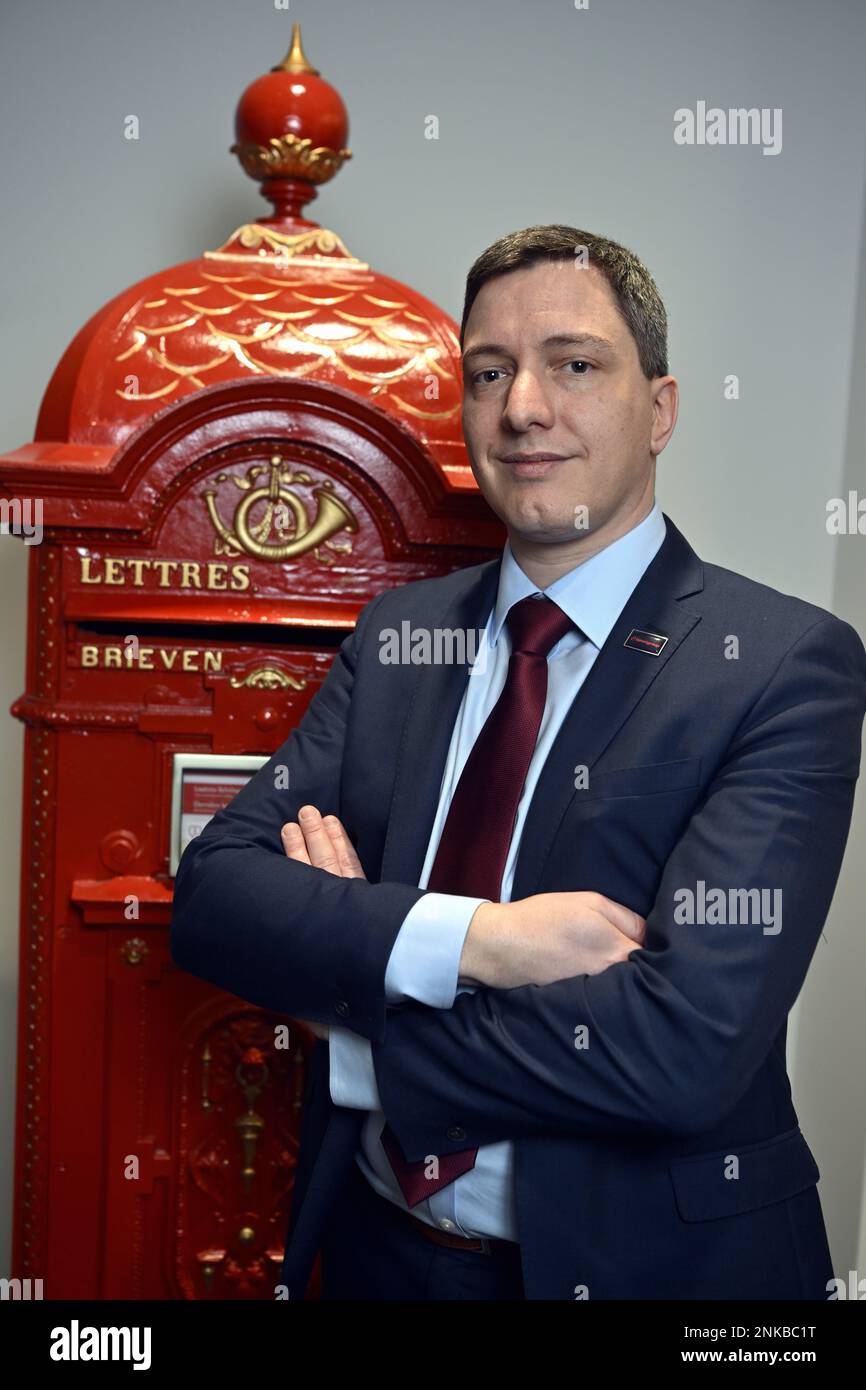 Bpost CFO a.i Koen Aelterman poses for the photographer during a press ...