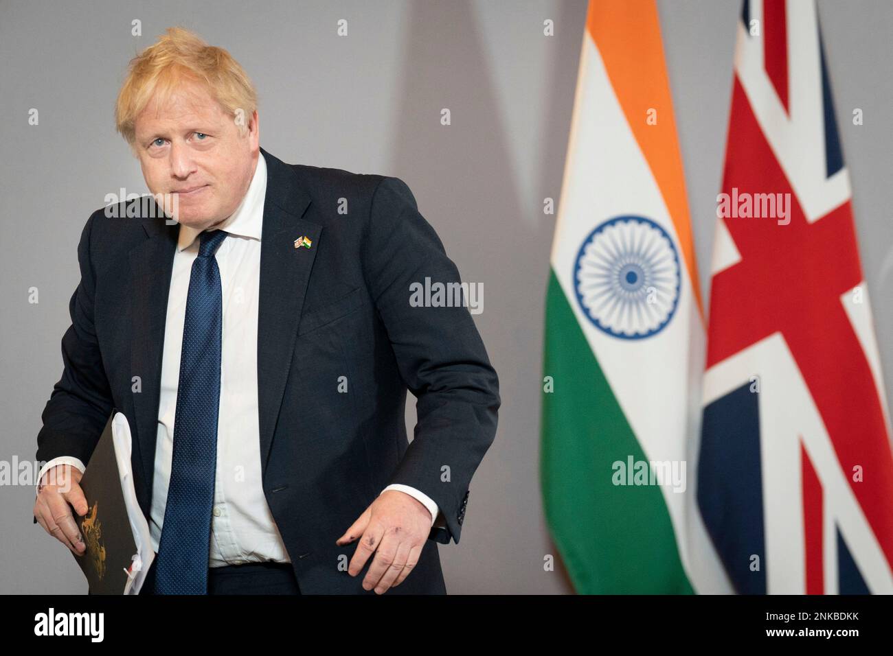 Britain's Prime Minister Boris Johnson attends a press conference in ...