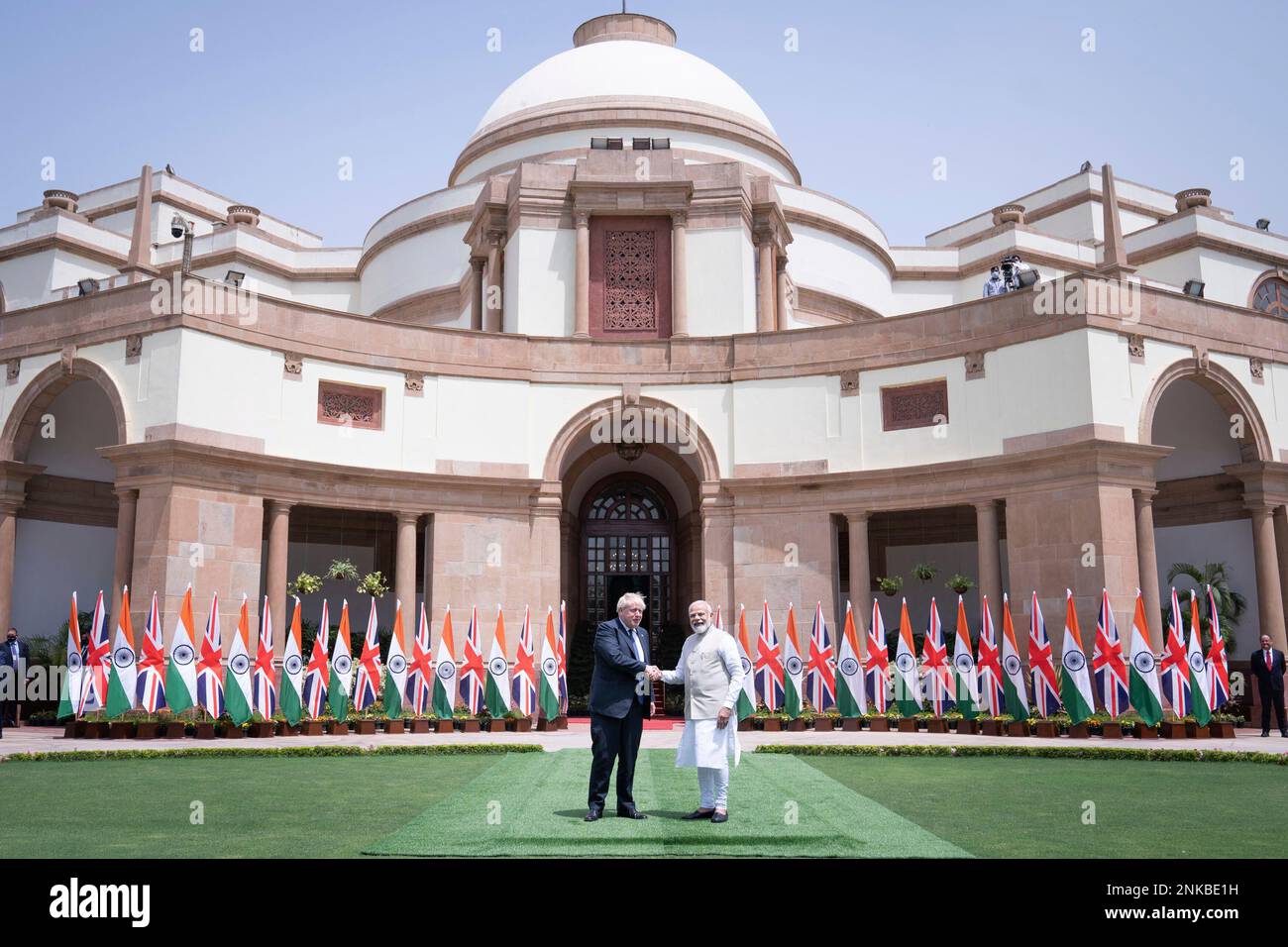 Britain's Prime Minister Boris Johnson with Prime Minister of India ...
