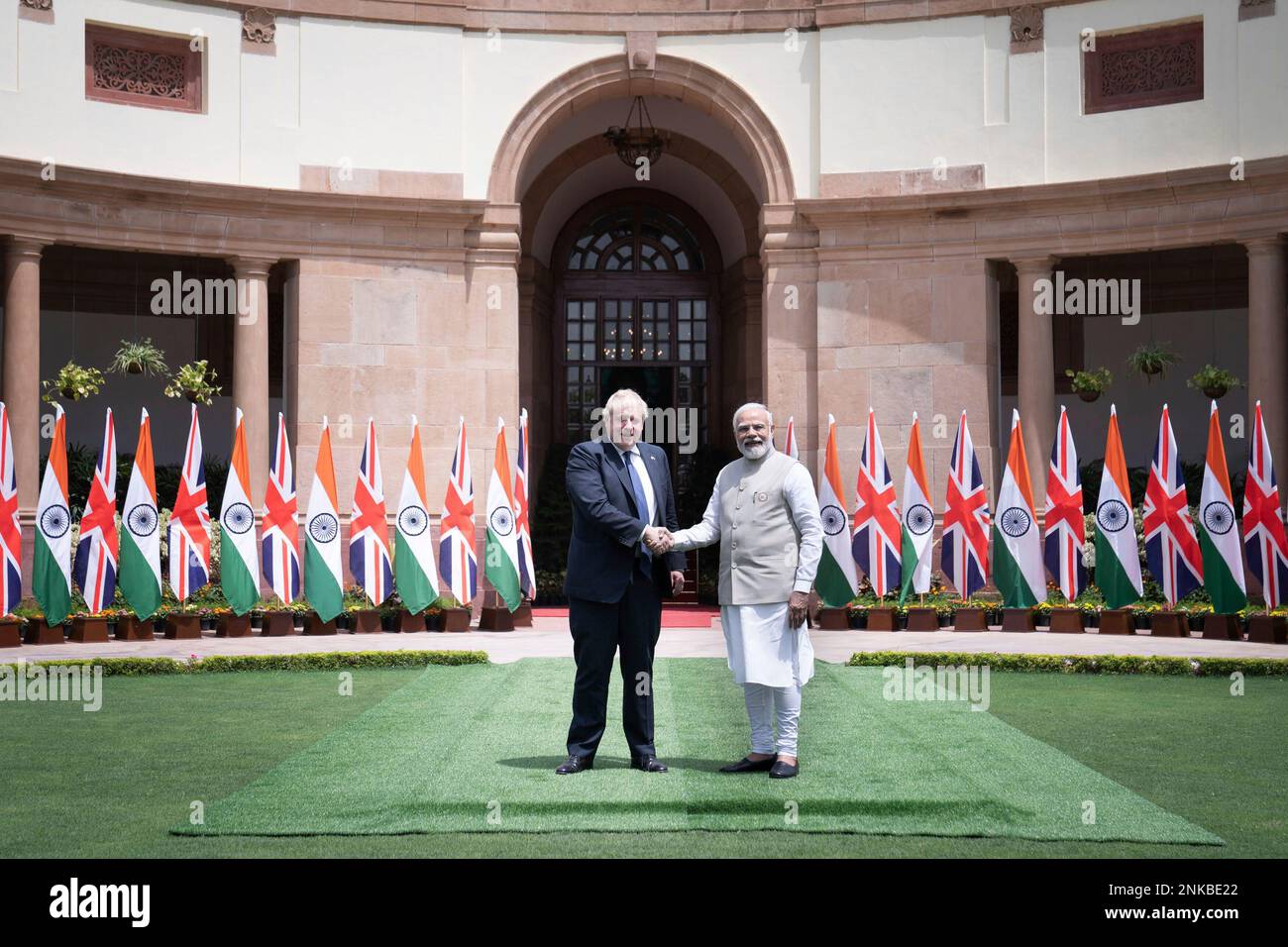 Britain's Prime Minister Boris Johnson with Prime Minister of India ...