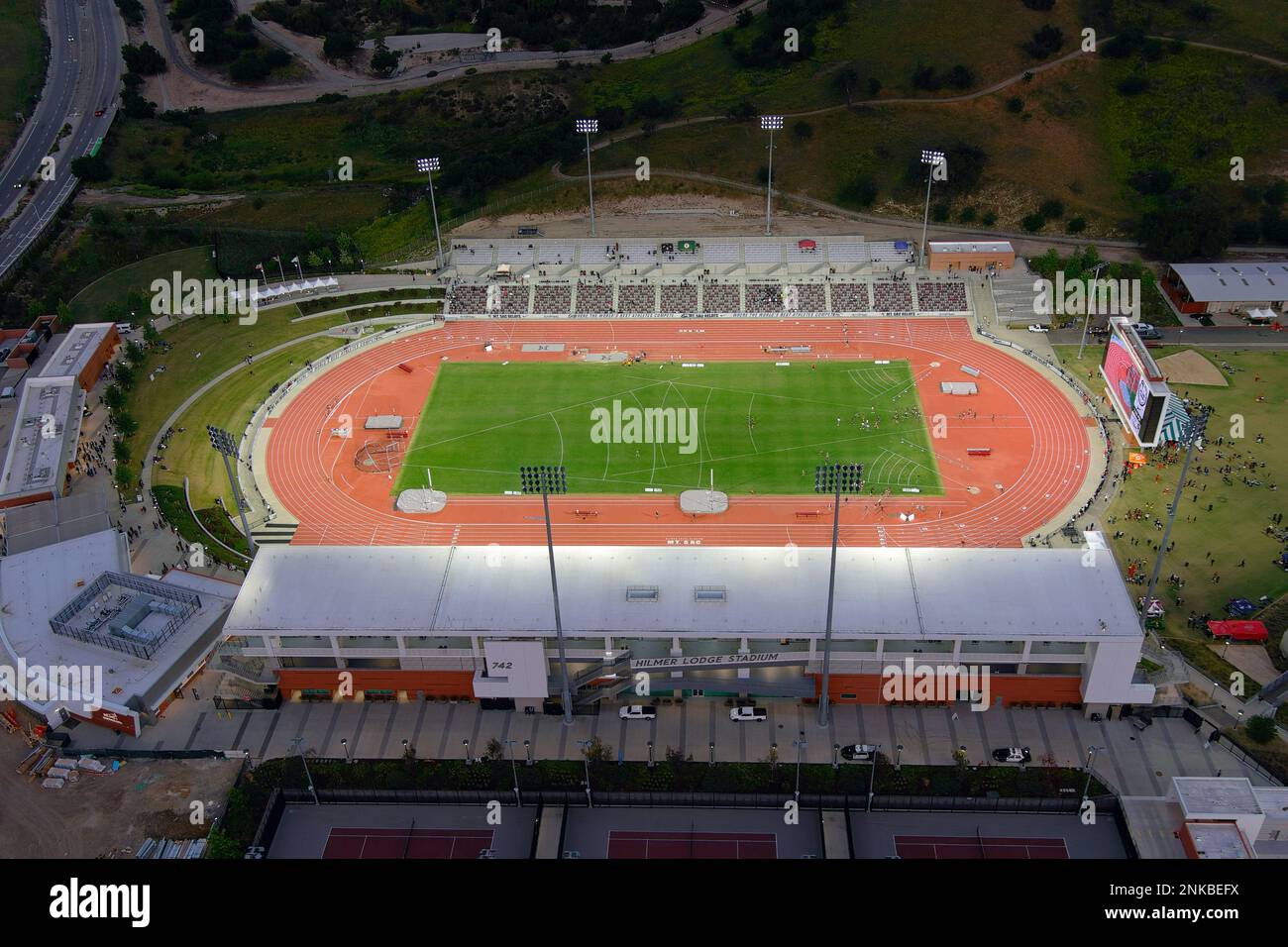 An aerial view of Hilmer Lodge Stadium, the site of the 62nd. Mt. San ...