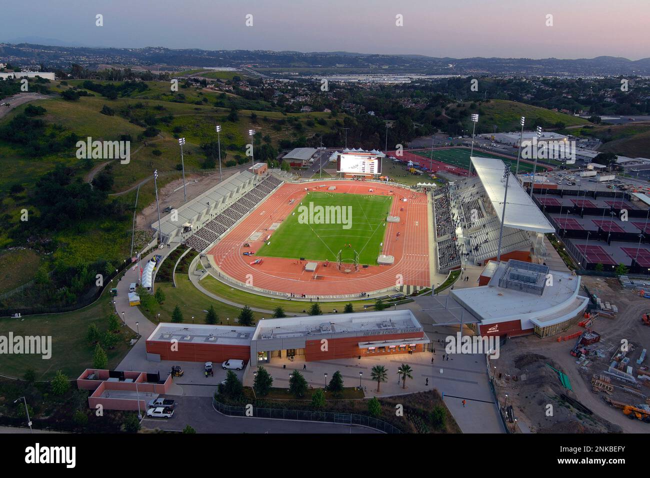 An aerial view of Hilmer Lodge Stadium, the site of the 62nd. Mt. San ...