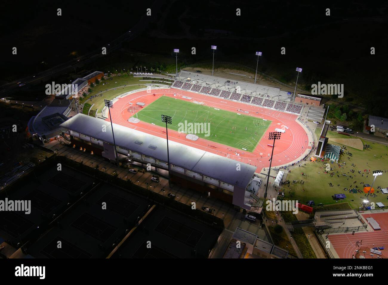An aerial view of Hilmer Lodge Stadium, the site of the 62nd. Mt. San ...