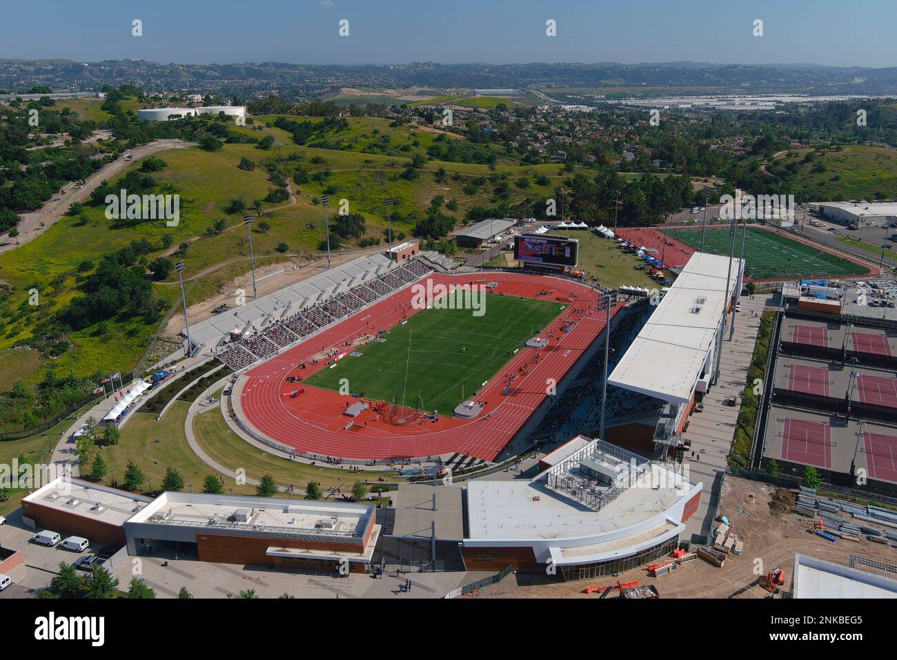 An aerial view of Hilmer Lodge Stadium, the site of the 62nd. Mt. San ...