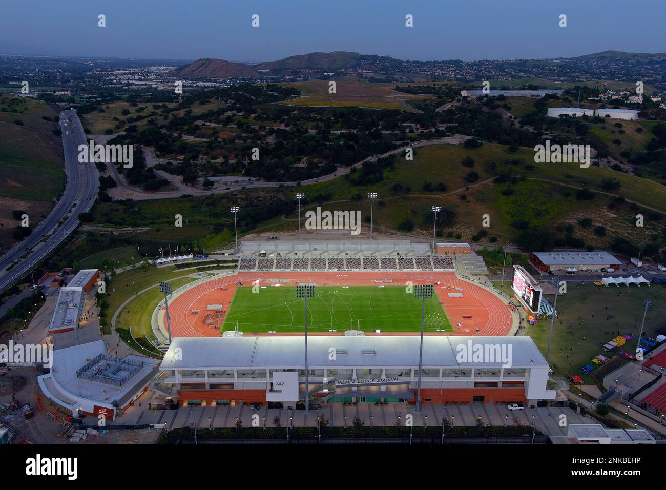 An aerial view of Hilmer Lodge Stadium, the site of the 62nd. Mt. San ...