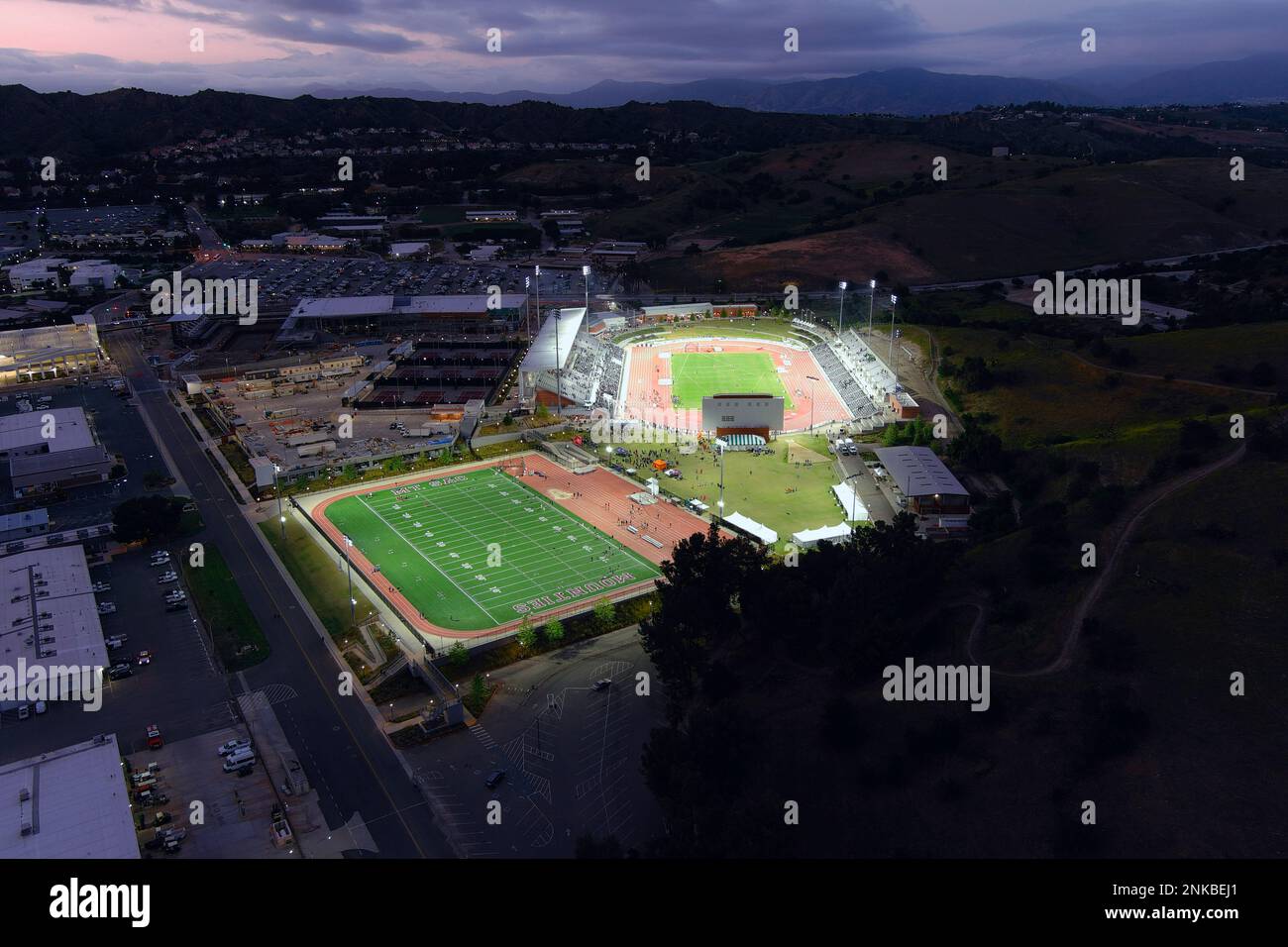 An aerial view of Hilmer Lodge Stadium, the site of the 62nd. Mt. San ...