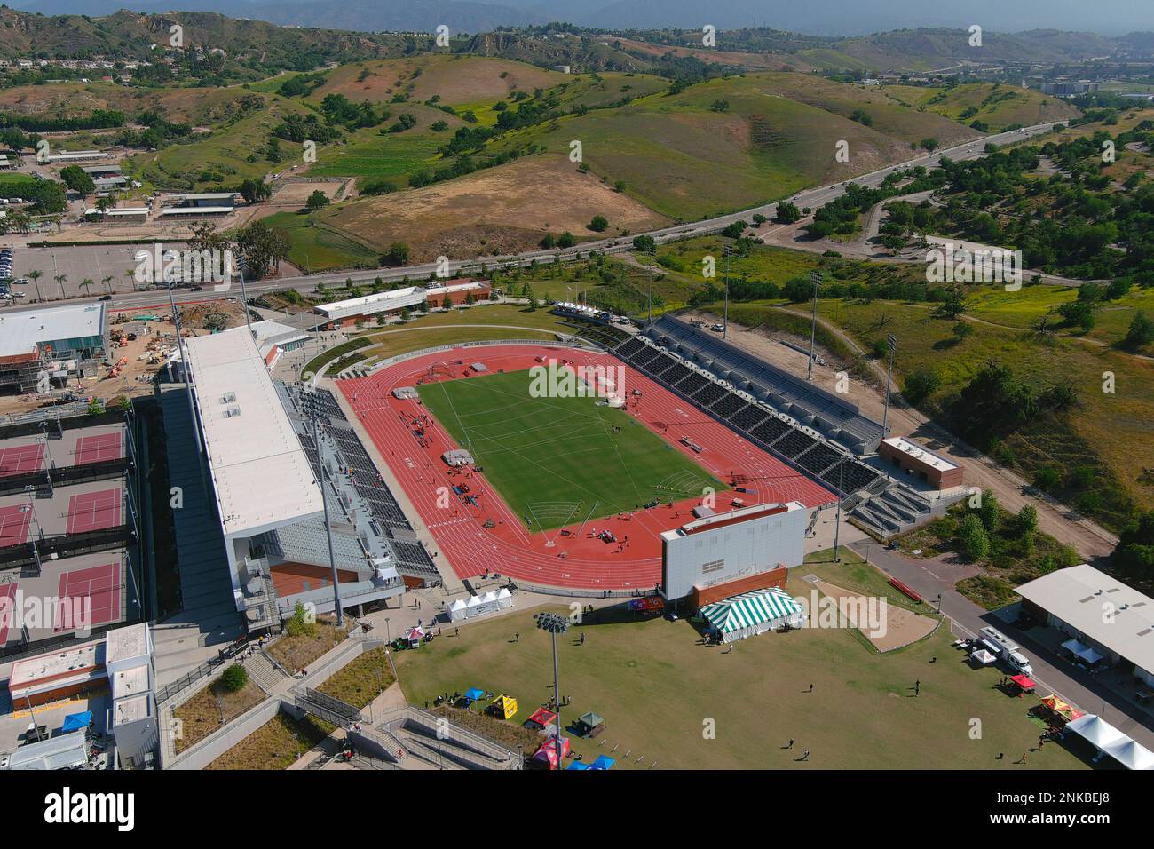 An aerial view of Hilmer Lodge Stadium, the site of the 62nd. Mt. San ...