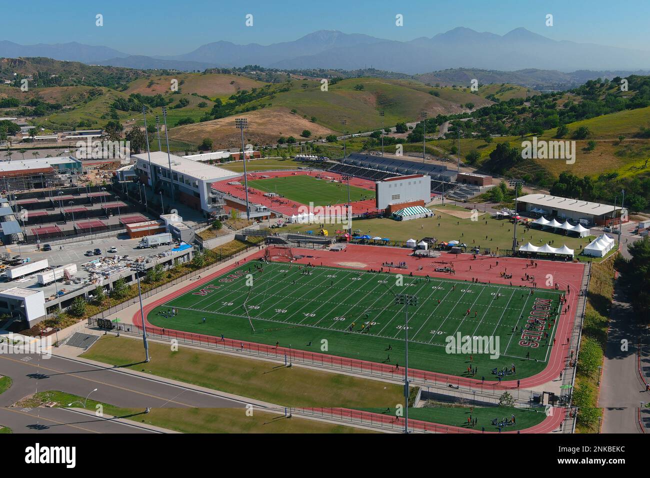 An aerial view of Hilmer Lodge Stadium, the site of the 62nd. Mt. San ...